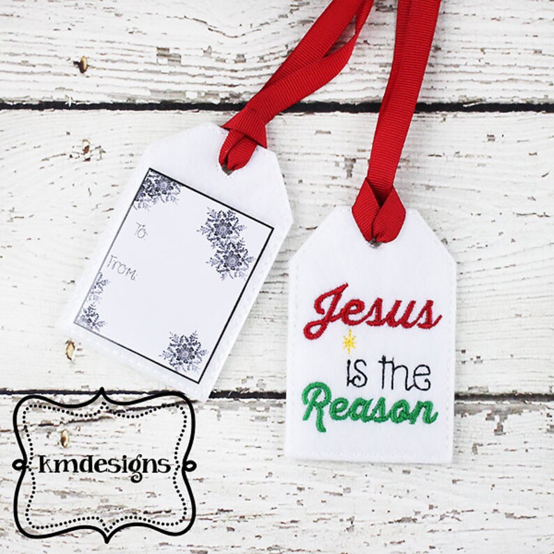 Christmas Jesus is the Reason With Tag Pocket ITH Gift Tag - Etsy