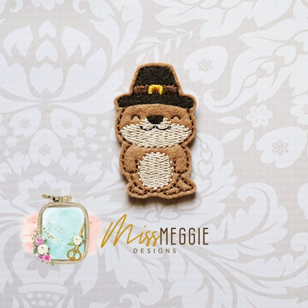 Thanksgiving Pilgrim Otter Feltie ITH Embroidery Design File - Etsy