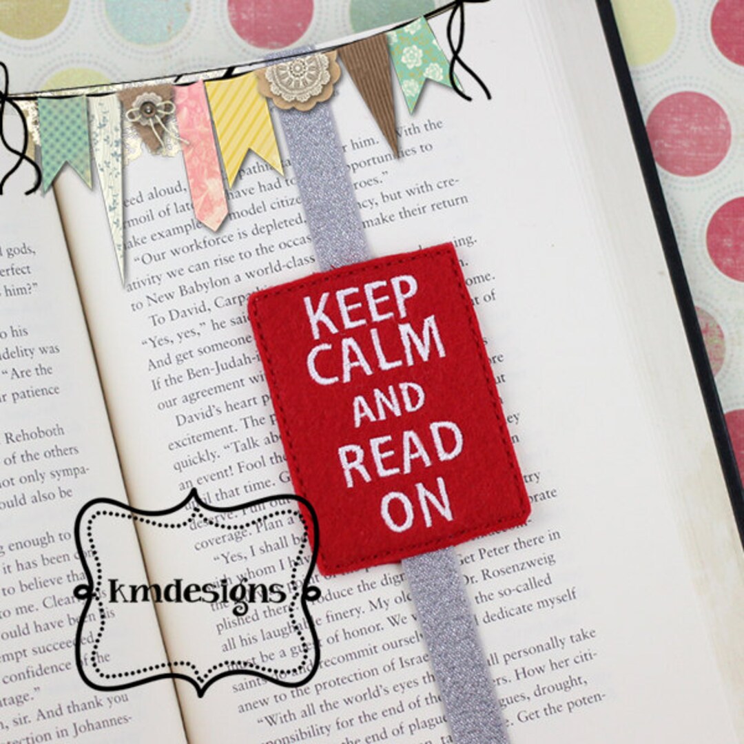 Keep Calm Read on ITH Embroidery Bookmark Digital Design File Headband ...