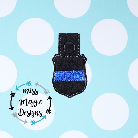 Blue line Police Badge Snaptab ITH Digital Embroidery Design | Etsy