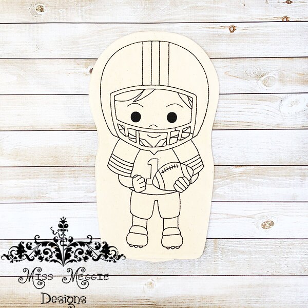 Doodle Doll Coloring Stuffie Football Player ITH Embroidery File - Etsy