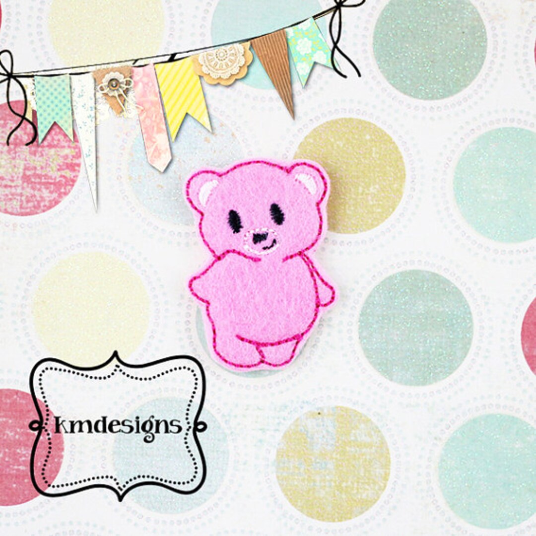 Cute Shy Bear ITH Digital Feltie Embroidery Design File - Etsy