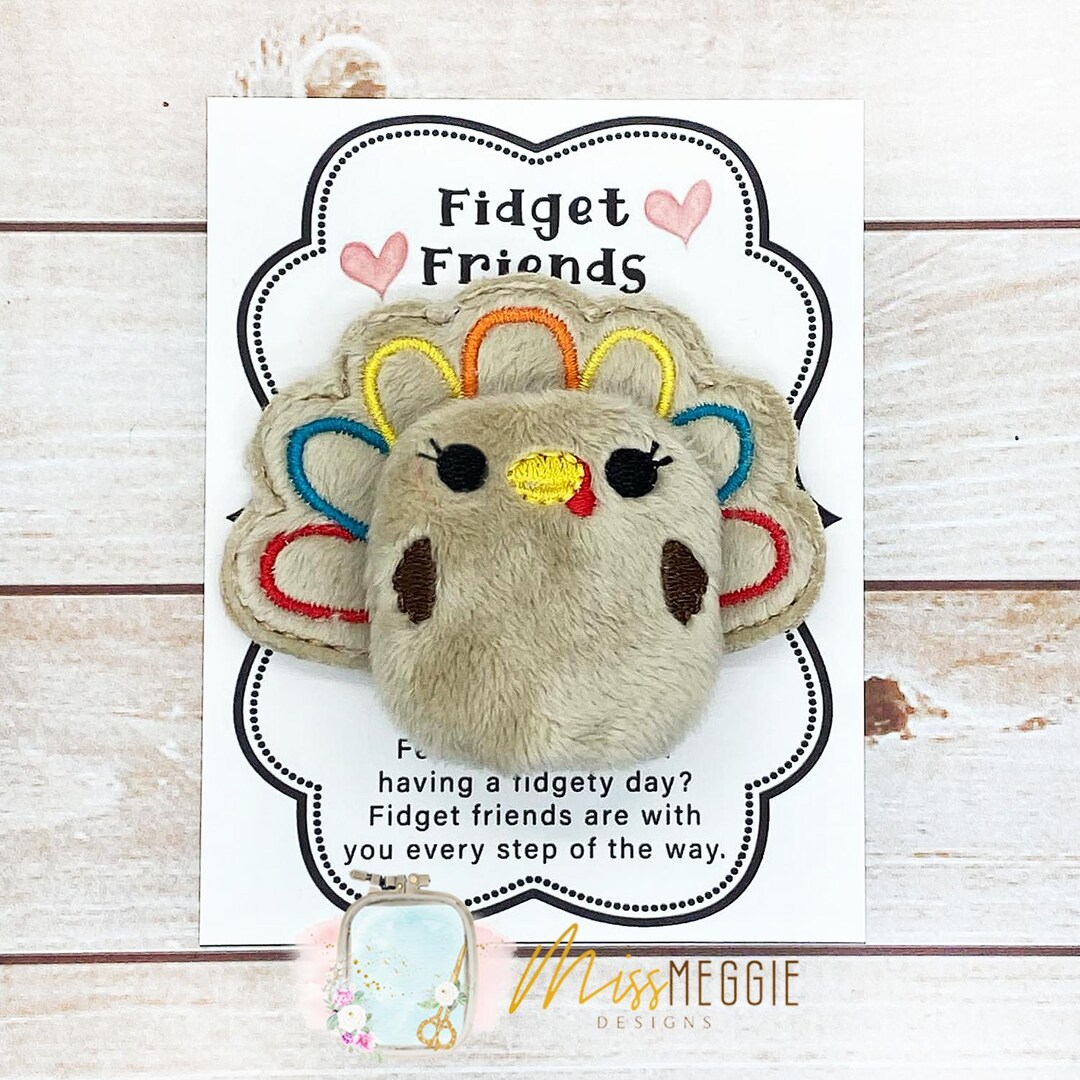 Fidget Friend, Worry Pet, Pocket, Thanksgiving Turkey and Feathers ITH ...