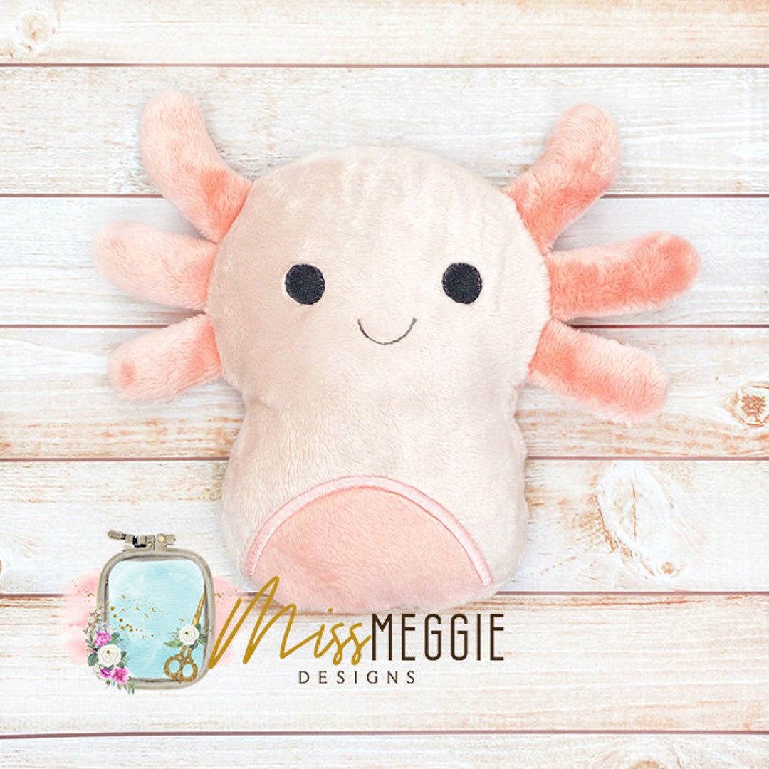 Wobble Huggable Axolotl Salamander Stuffie ITH Embroidery Digital ...