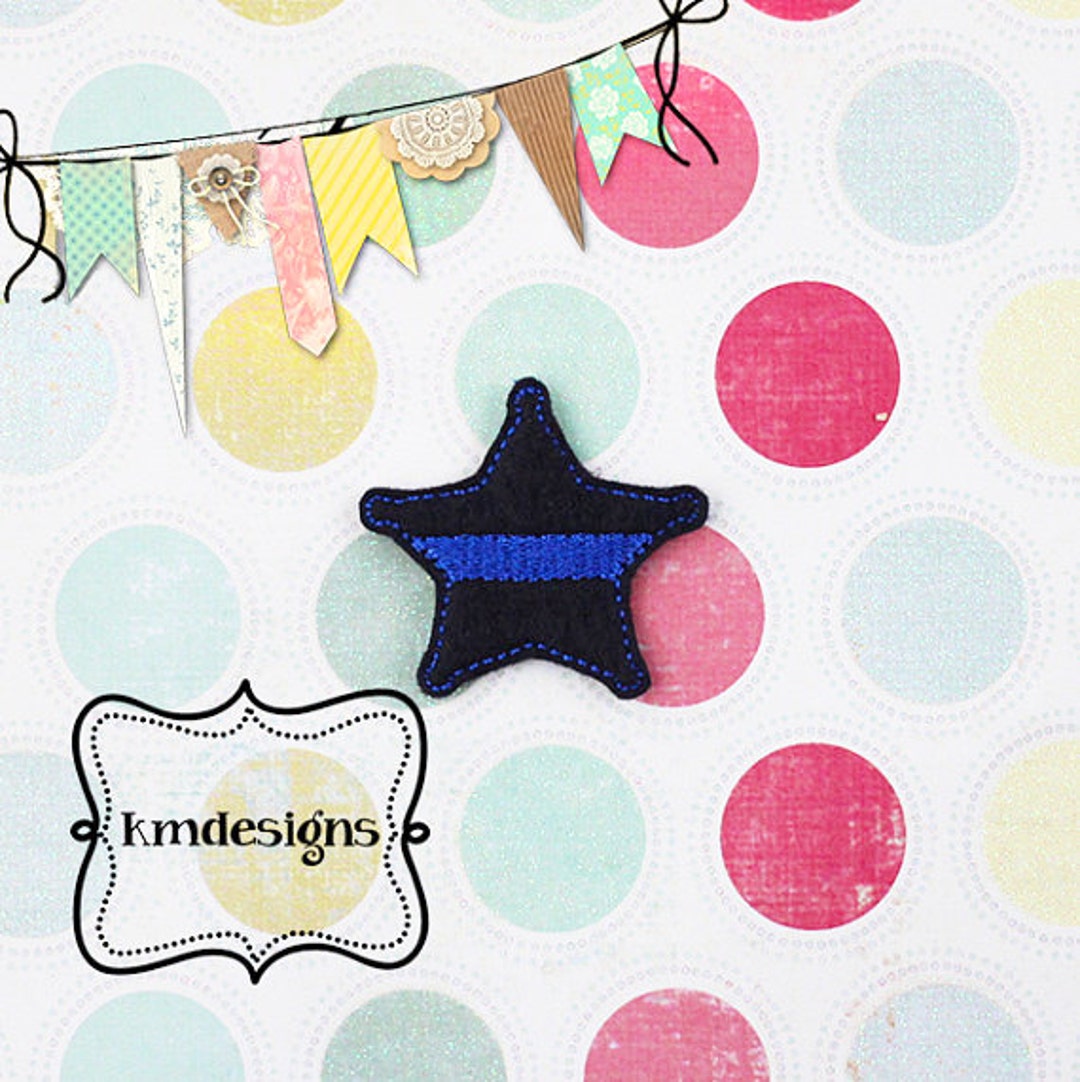 Sheriff Blue Line Badge Feltie ITH Embroidery Design File - Etsy
