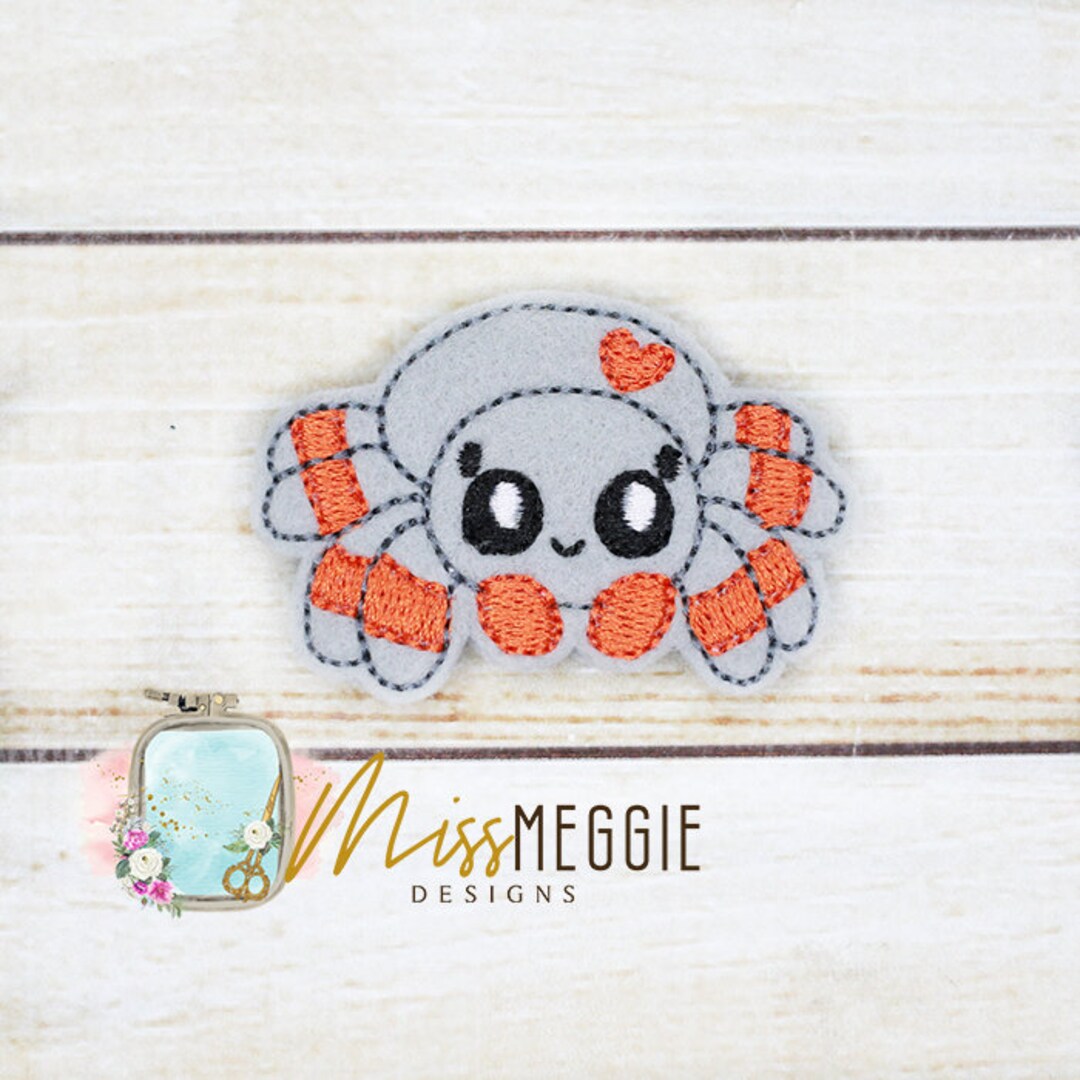 Cute Happy Spider Fuzzy Feltie ITH Embroidery Design File - Etsy