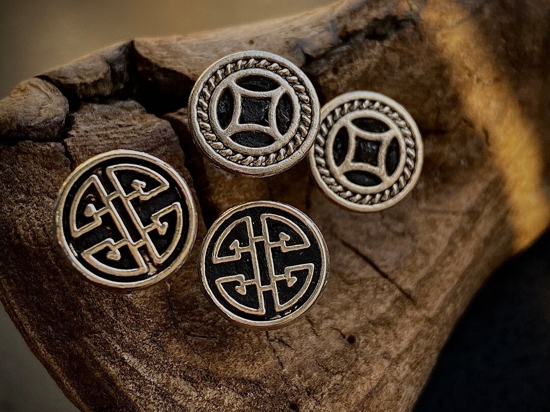 2 Pair of Men Viking Style Earrings Celtic Shield Studs Scandinavian ...
