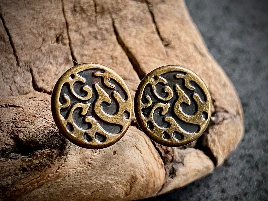 Men Viking Studs Celtic Pattern One Stud for Male Unisex Earrings for ...