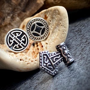 Men Viking Mono Earring Set 3 Different Single Celtic Studs Thor's ...