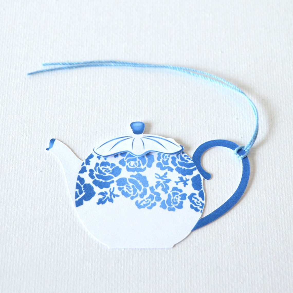 Tea Party Gift Tags Set of 10: Teapot Shaped Tags With Layered - Etsy