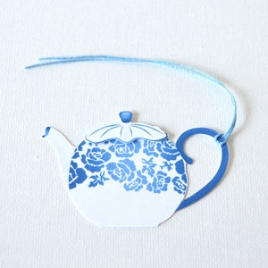 Tea Party Gift Tags Set of 10: Teapot Shaped Tags With Layered Lids ...