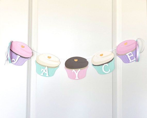 Cupcake Birthday Banner: kids party, first birthday, party decor, cake ...