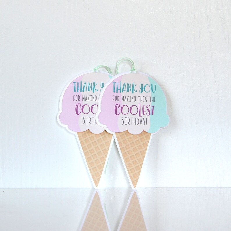 Ice Cream Cone Gift Tags: Ice Cream Party Scoops Dessert - Etsy