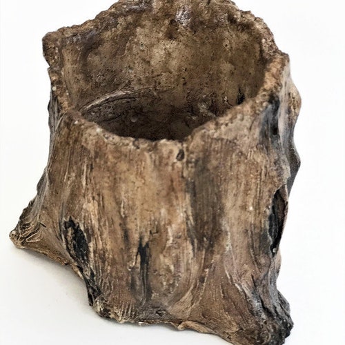 Tall Skinny Concrete Tree Stump Planter - Etsy