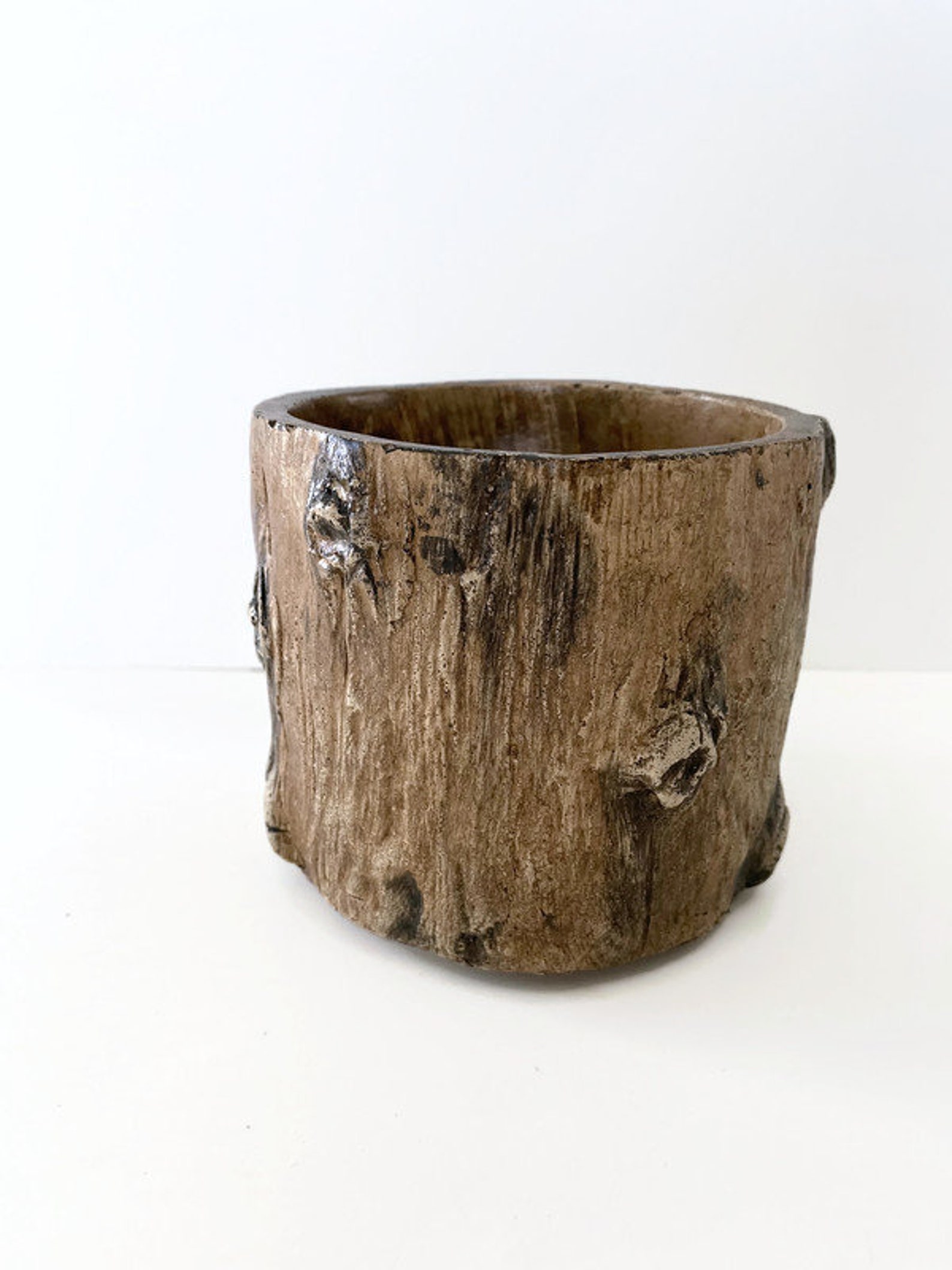 Concrete Bark Less Tree Stump Planter Pot, Tree Stump Planter, Bark Less Tree Stump Planter Pot ...