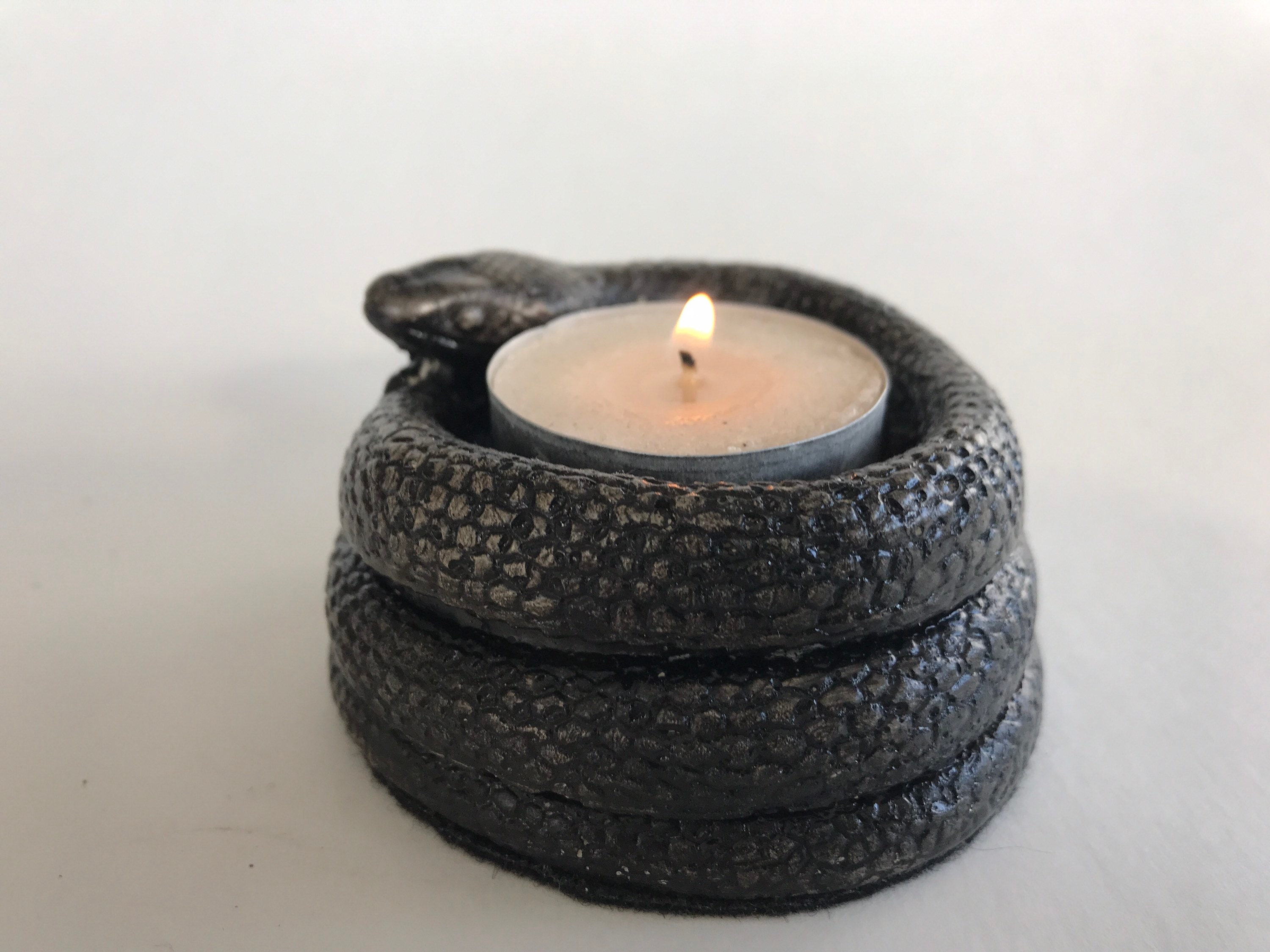 Black Snake Tea Light Candleholder Snake Décor Snake Tea - Etsy
