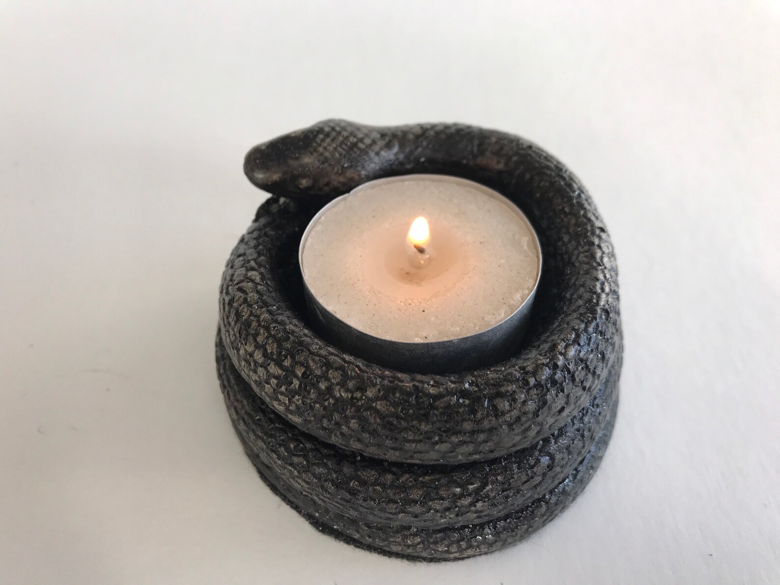 Black Snake Tea Light Candleholder Snake Décor Snake Tea - Etsy