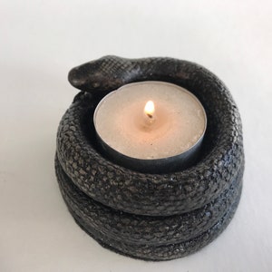 Black Snake Tea Light Candleholder Snake Décor Snake Tea - Etsy