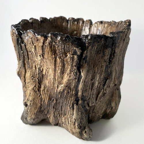 Tall Skinny Concrete Tree Stump Planter - Etsy