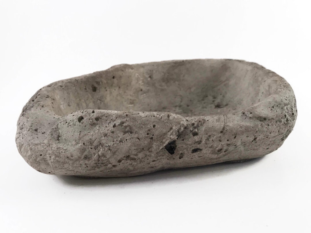 Concrete Rock Succulent Planter: Gray Stone Pot (5.5x8x1.5) - Etsy