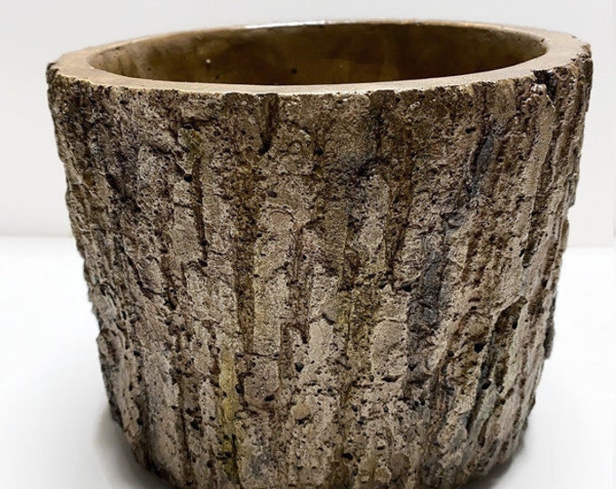 Handmade Concrete Tree Bark Planter Pot - Medium Size - Etsy
