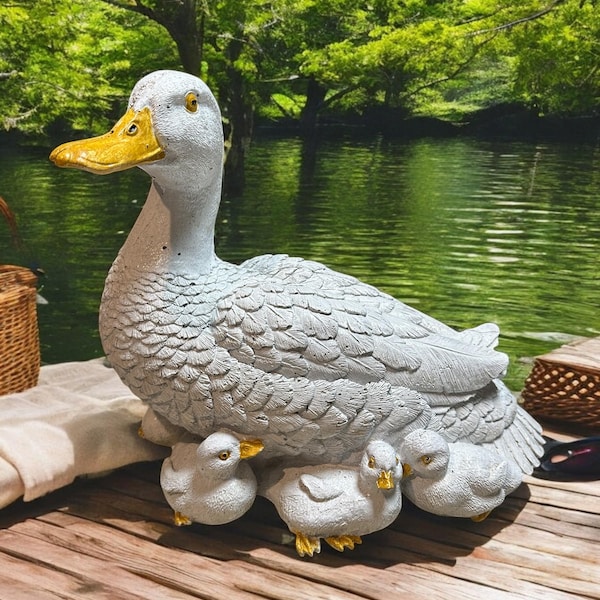 Yellow Duck Garden Statue - Etsy