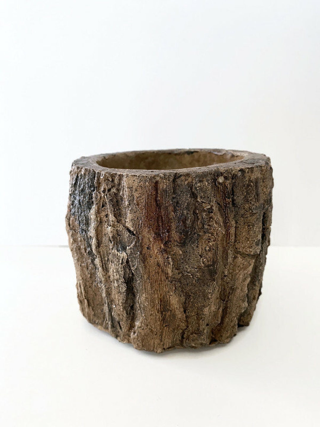 Faux Tree Bark Planter, Concrete 5 Tree Bark Planter Pot, Tree Bark ...