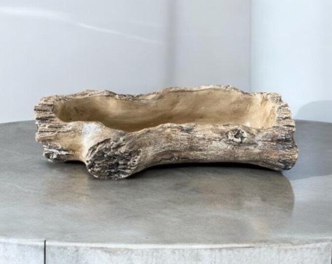 12" Concrete Tree Log Planter Pot, Concrete Tree Branch Planter - Etsy