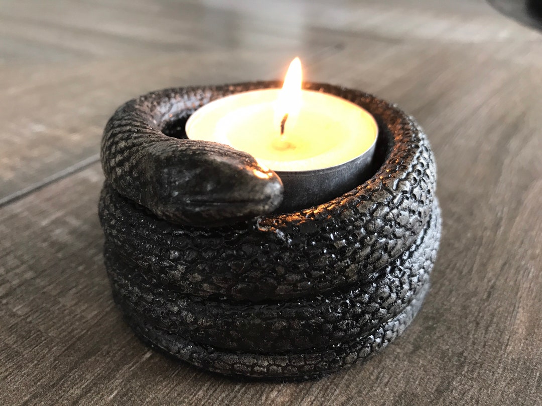 Black Snake Tea Light Candleholder Snake Décor Snake Tea - Etsy