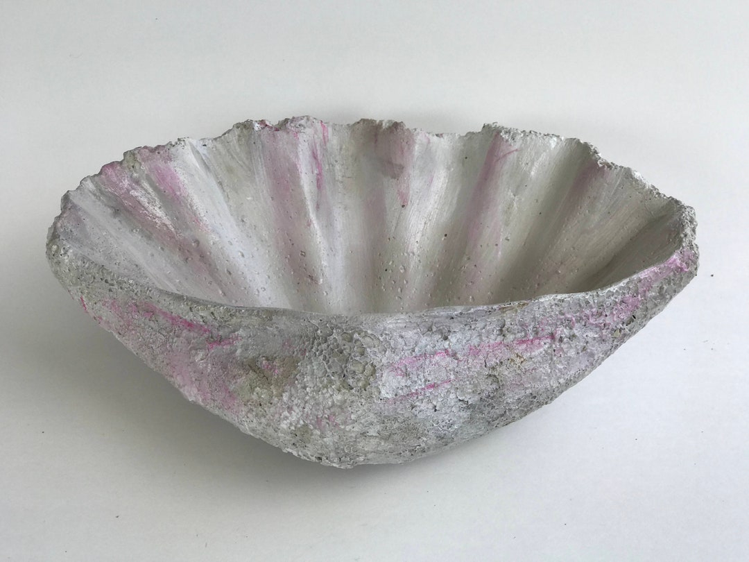 Concrete Clam Shell Vessel, Clam Shell Bowl, Clam Shell Tray, Sea Shell ...