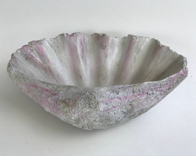 Concrete Clam Shell Vessel, Clam Shell Bowl, Clam Shell Tray, Sea Shell ...