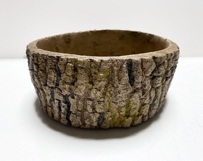 Concrete Shallow Tree Bark Planter - Etsy
