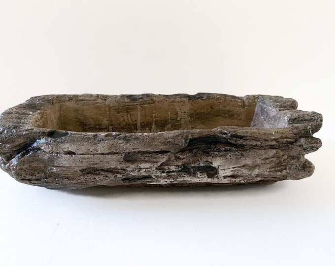 Large Concrete Tree Log Planter Pot, Concrete Tree Log Succulent ...