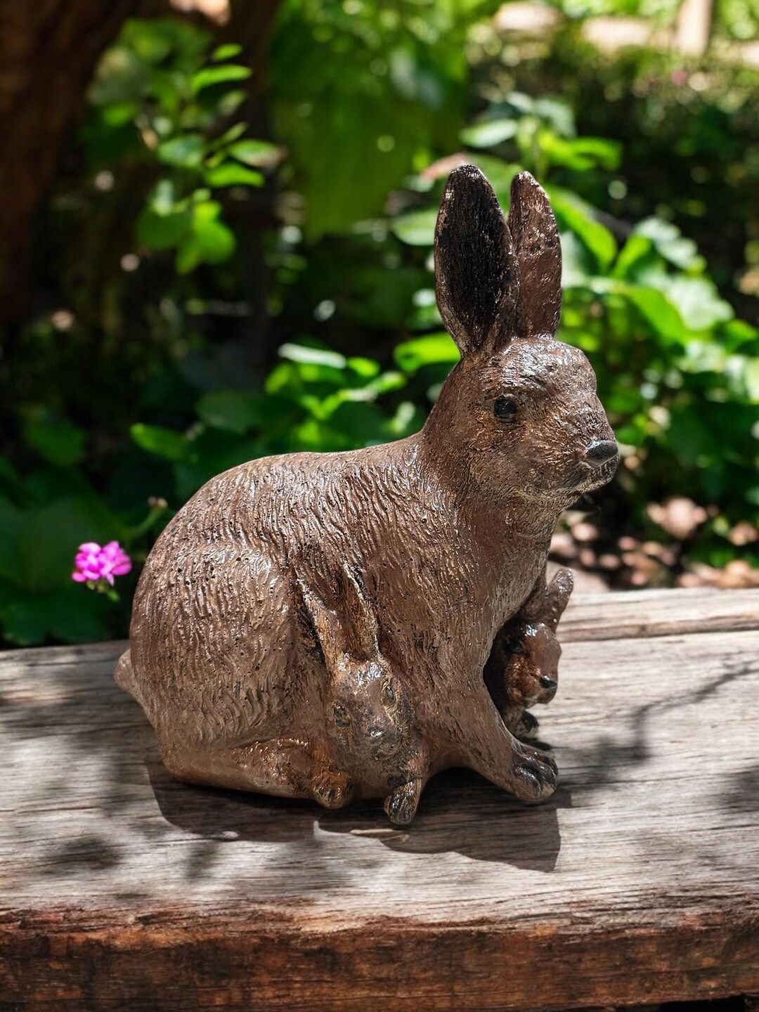 Rabbit Concrete Sculpture, Rabbit Garden Decoration, Indoor/outdoor ...