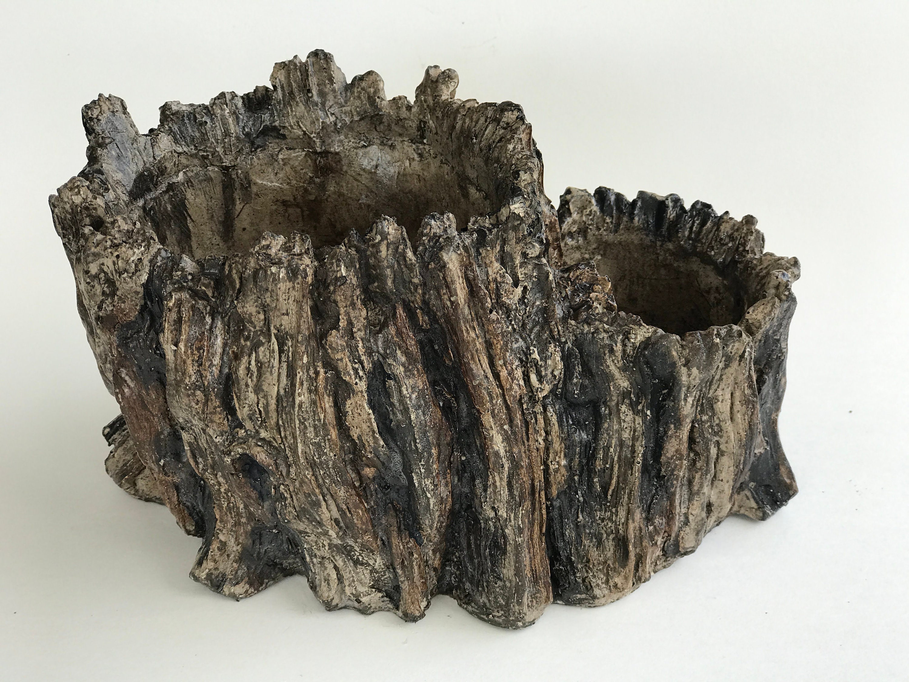 Double Opening Concrete Swamp Tree Planter Tree Stump | Etsy