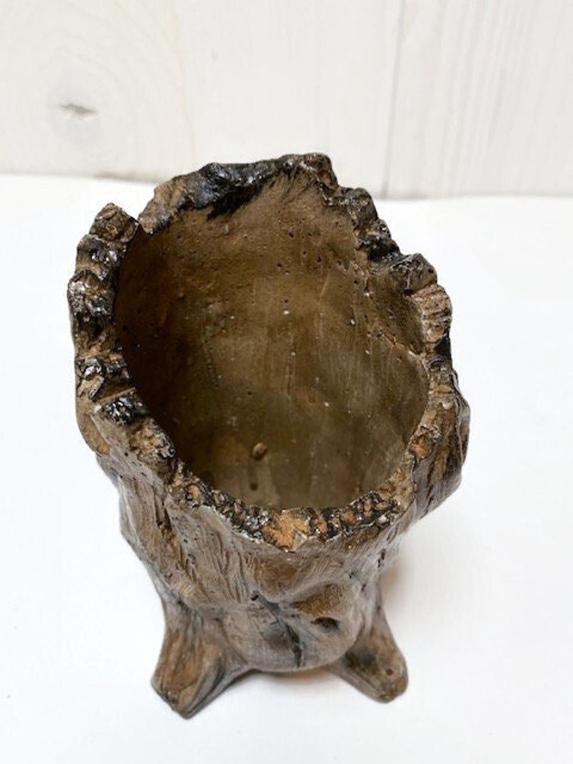 Tall Skinny Concrete Tree Stump Planter - Etsy