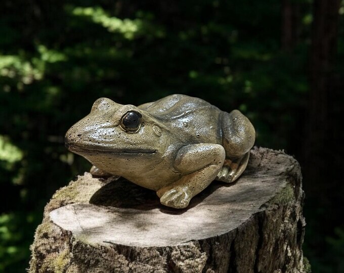 Handmade Concrete Frog Sculpture: Garden Decor Statue - Etsy