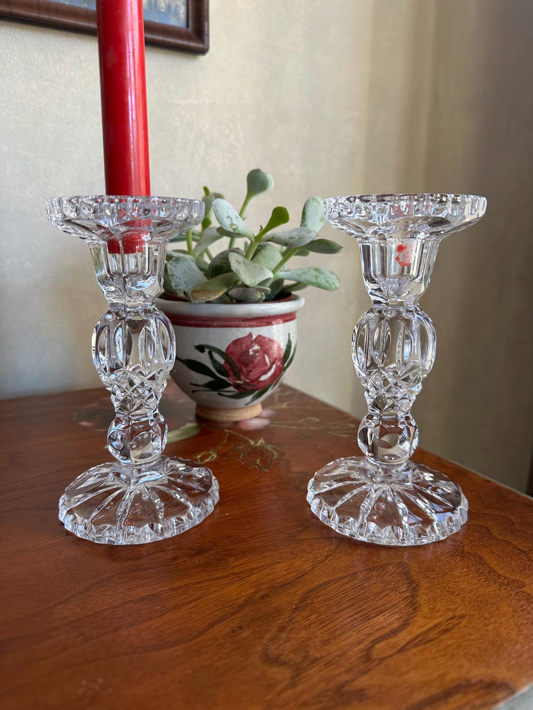 Vintage Lead Crystal Candlesticks, Set of 2, 6+ Inches High - Etsy
