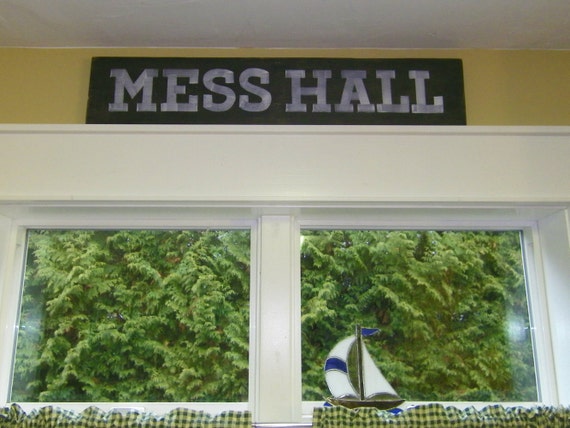 Mess Hall Retro Sign Reclaimed Barn Board Hand Lettered | Etsy