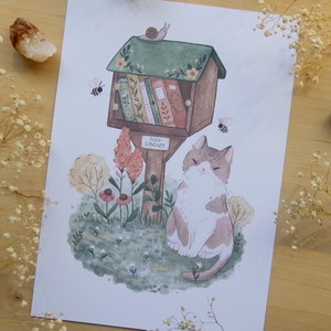 Tiny Library Art Print | Etsy