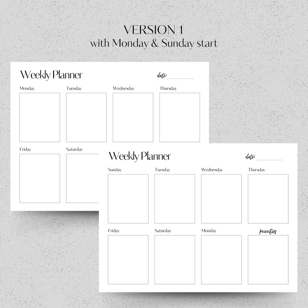 Weekly Planner | Printable Weekly List PDF, A4 | Digital Download ...