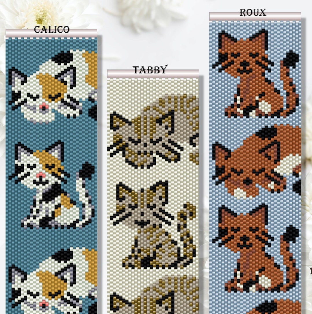 DIY 3 Even Count Peyote Patterns for the Bracelets CATS - Etsy