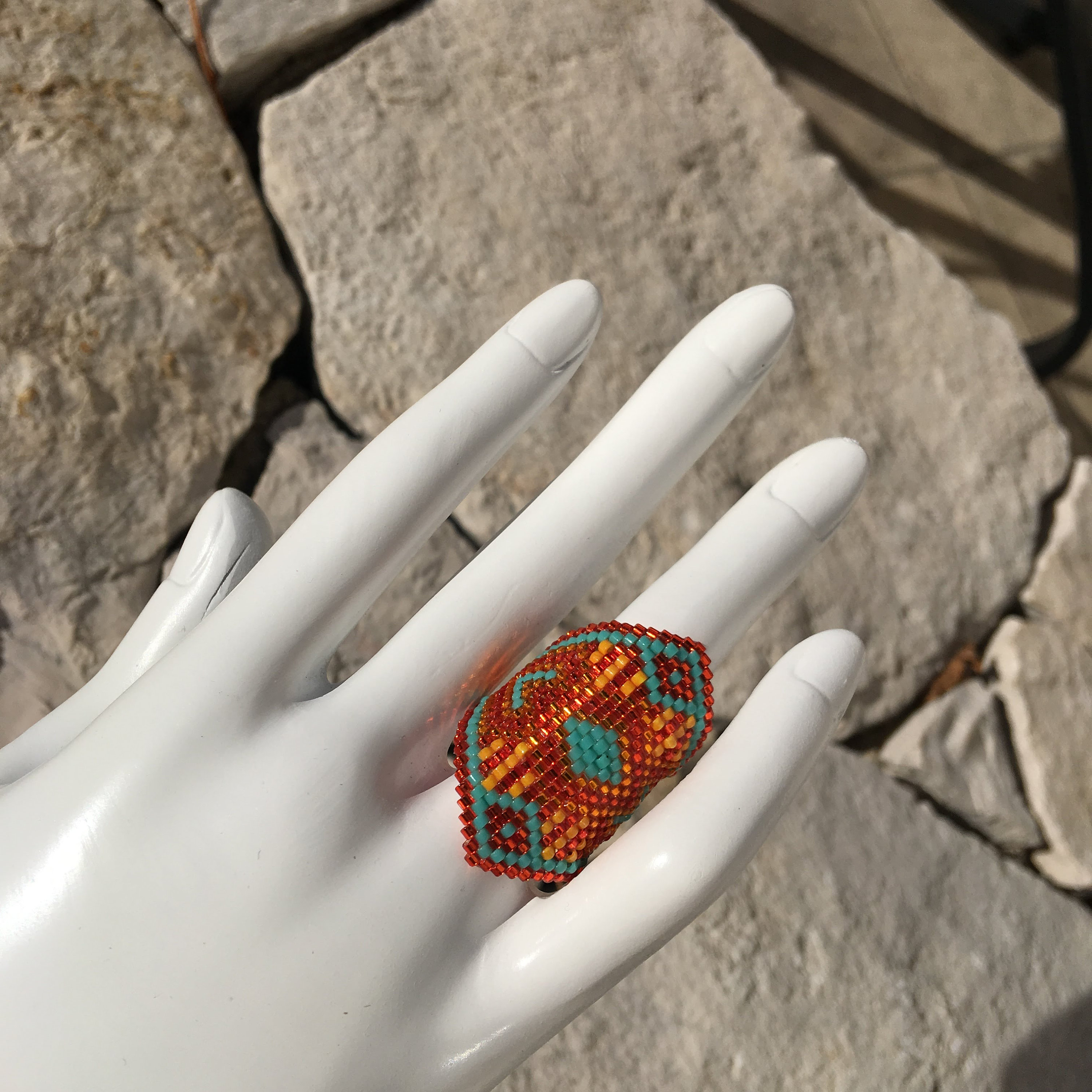 DIY NAVA Peyote or Brick Stitch Ring Pattern - Etsy