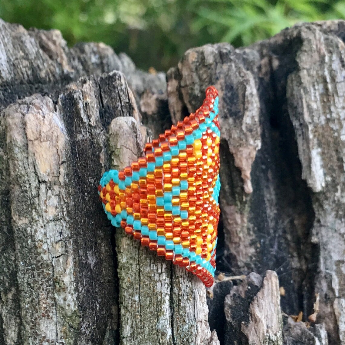 DIY NAVA Peyote or Brick Stitch Ring Pattern - Etsy