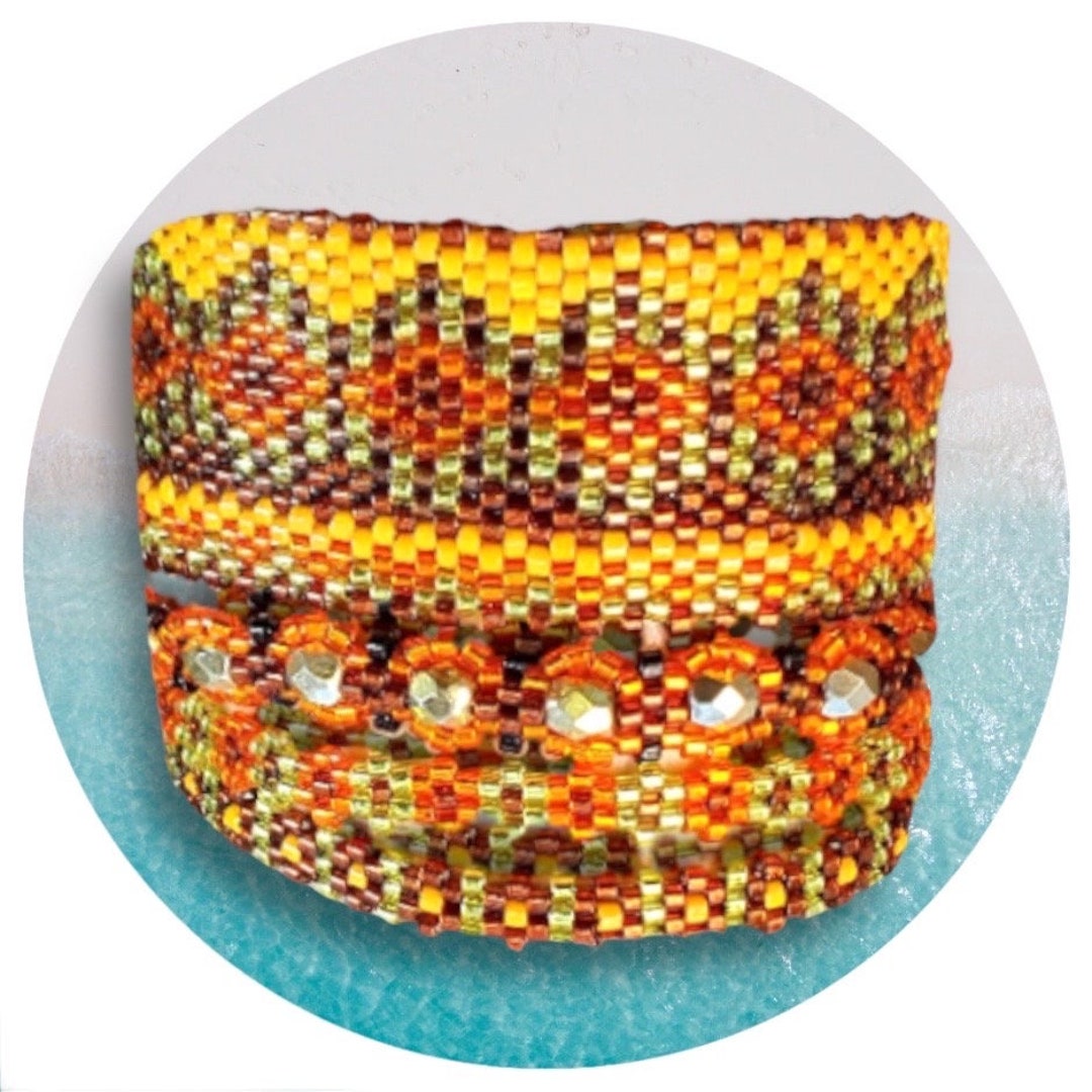 DIY Peyote Bracelet Pattern Bangle or With Clasp, Bracelet IKA - Etsy