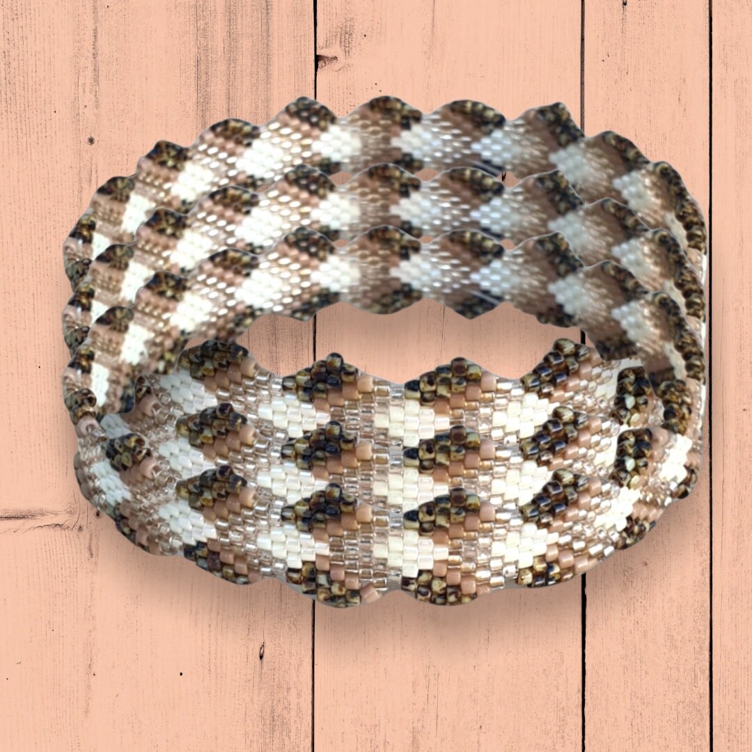 DIY Peyote Bracelet Pattern Bangle or With Clasp, Bracelet MAMBA - Etsy