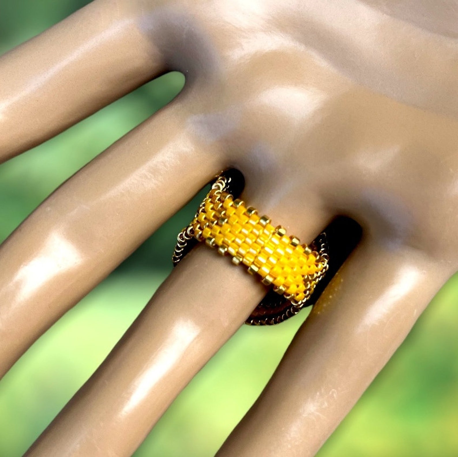 DIY Peyote or Brick Stitch Ring Pattern : - Etsy