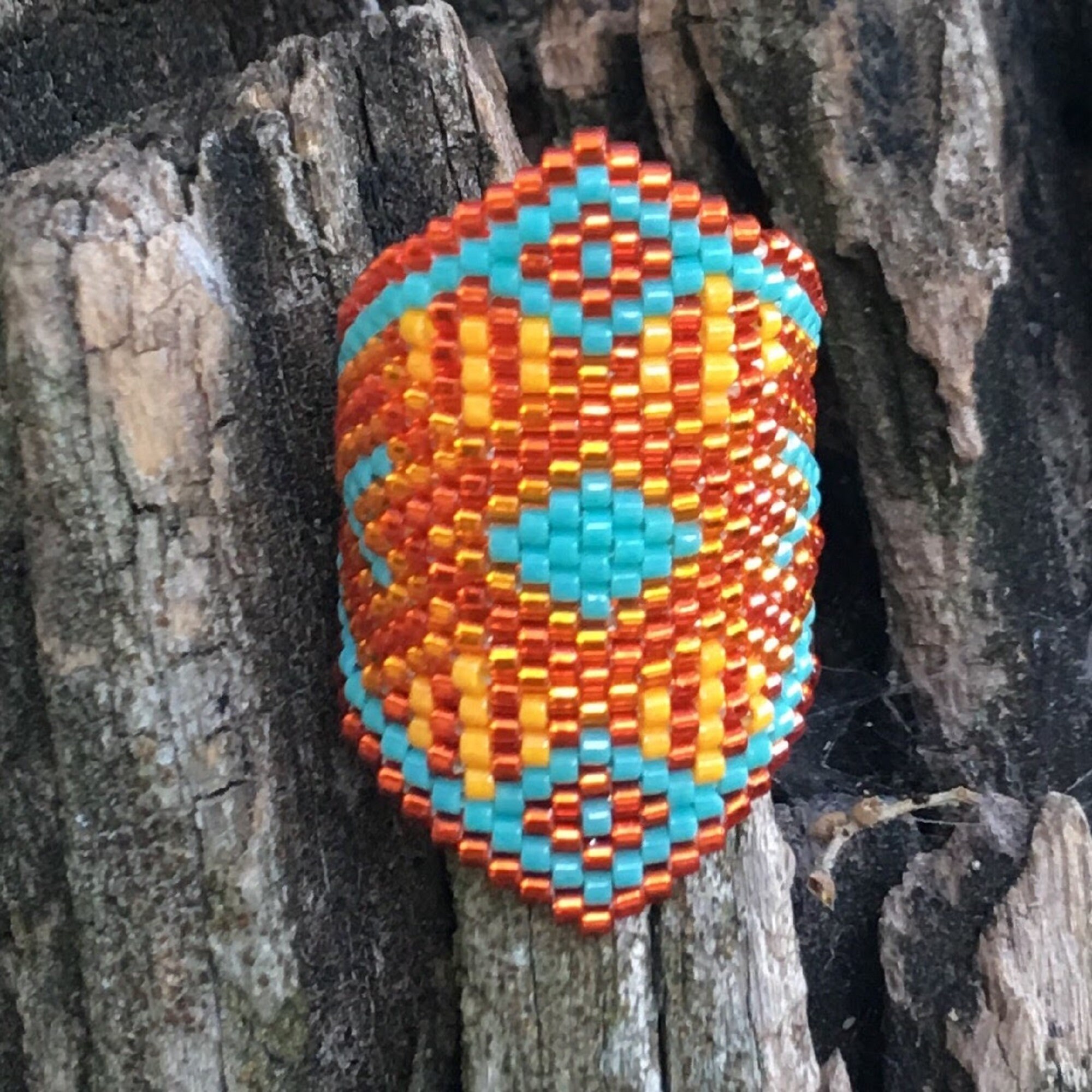 DIY NAVA Peyote or Brick Stitch Ring Pattern - Etsy