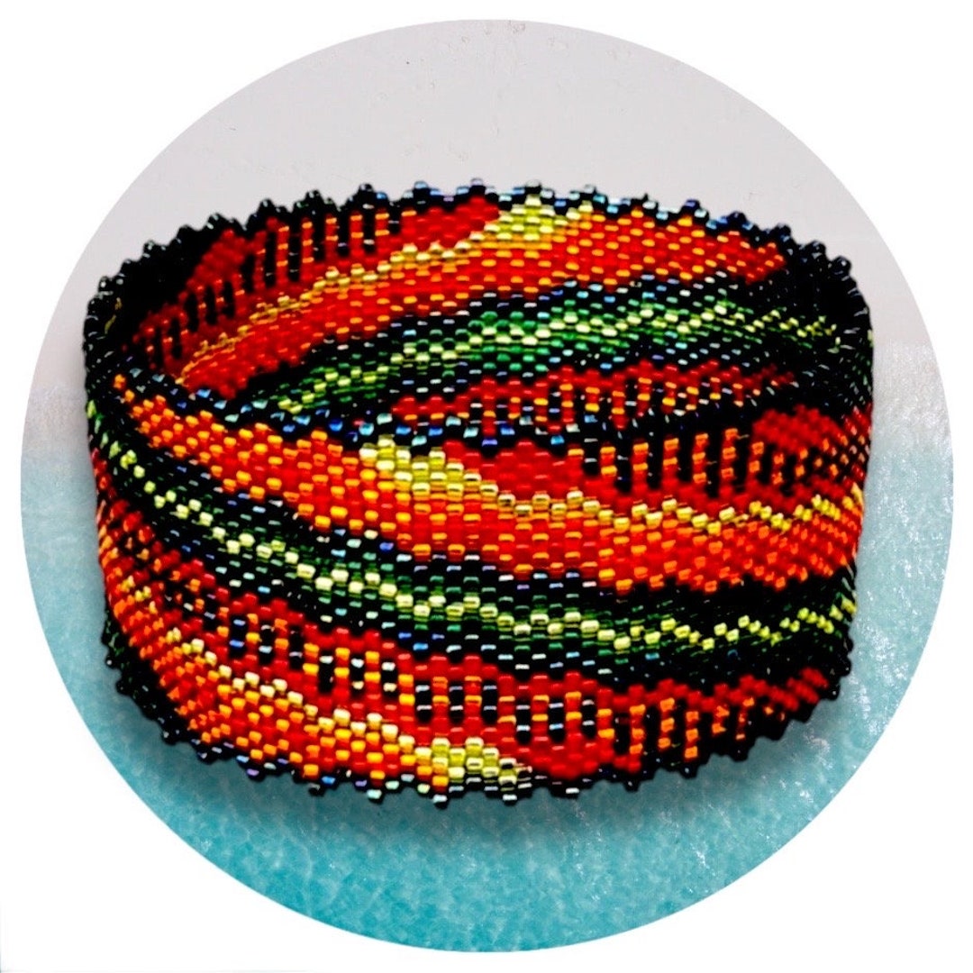 DIY Peyote Bracelet Pattern Bangle or With Clasp, Bracelet VERONE - Etsy