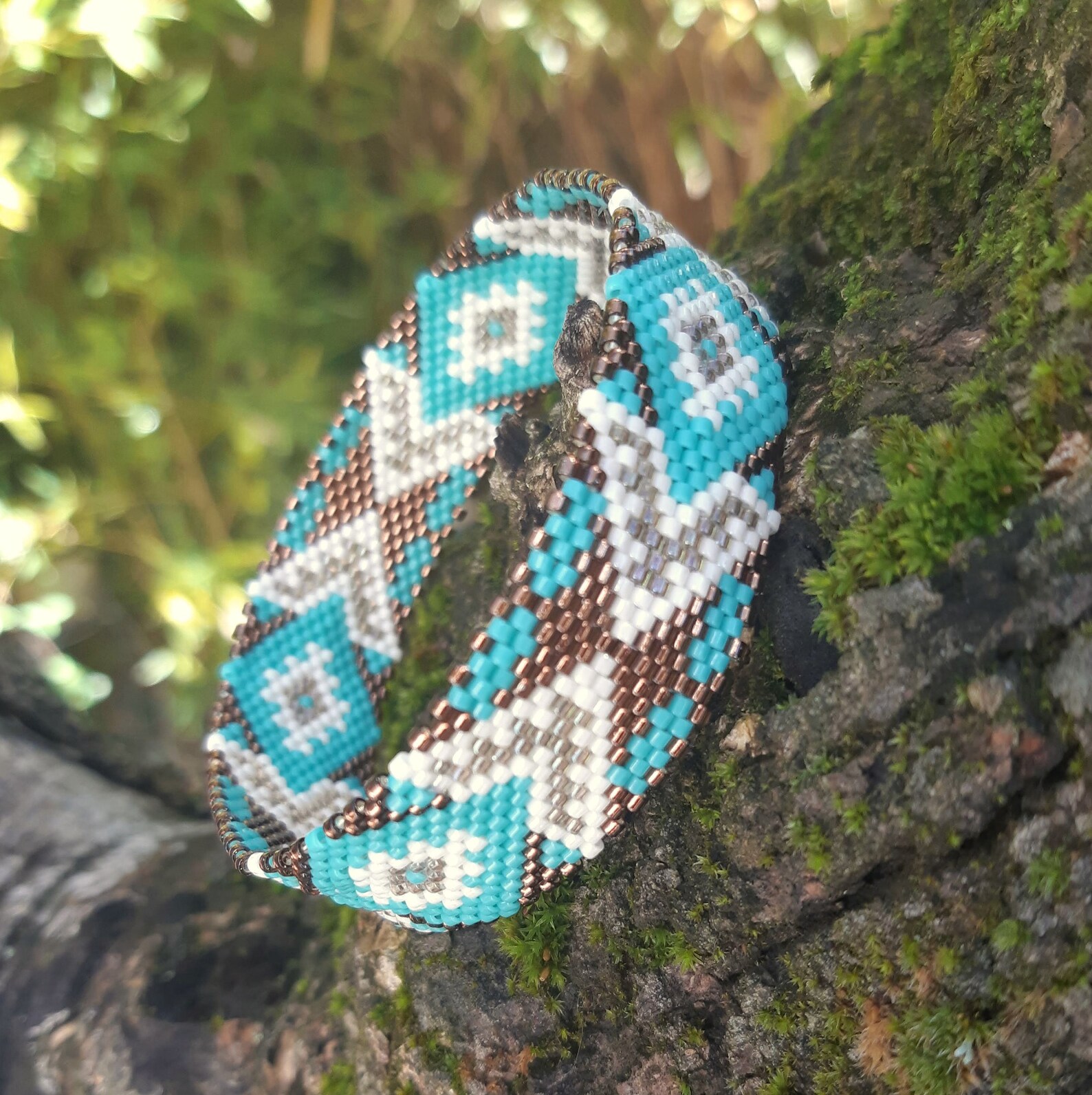 DIY Peyote Bracelet Pattern Bangle or With Clasp, Bracelet TULUM - Etsy
